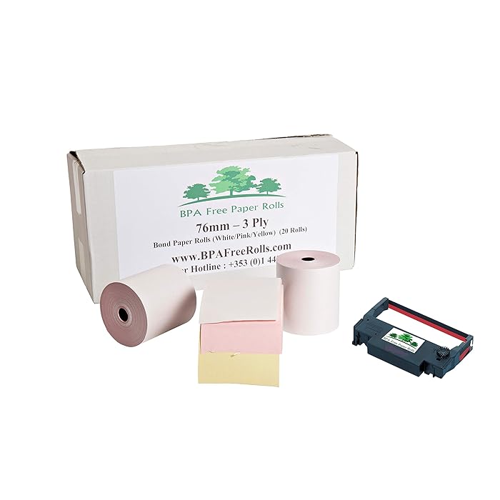 Buy Axiohm A714, 3 Ply Paper Rolls (20 Roll Box), 3 Ply Triplicate Till ...