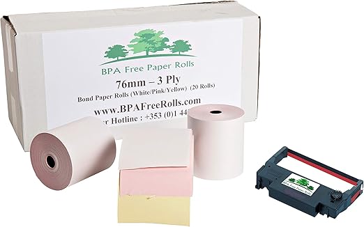 SNBC Btp m280d 76 X 76 Mm 3 Capas Blanco Rosa Amarillo Rollos De Papel De Bond 20 Rollos snbc-btp-m280d-76-x-76-mm-3-capas-blanco-rosa-amarillo-rollos-de-papel-de-bond-20-rollos
