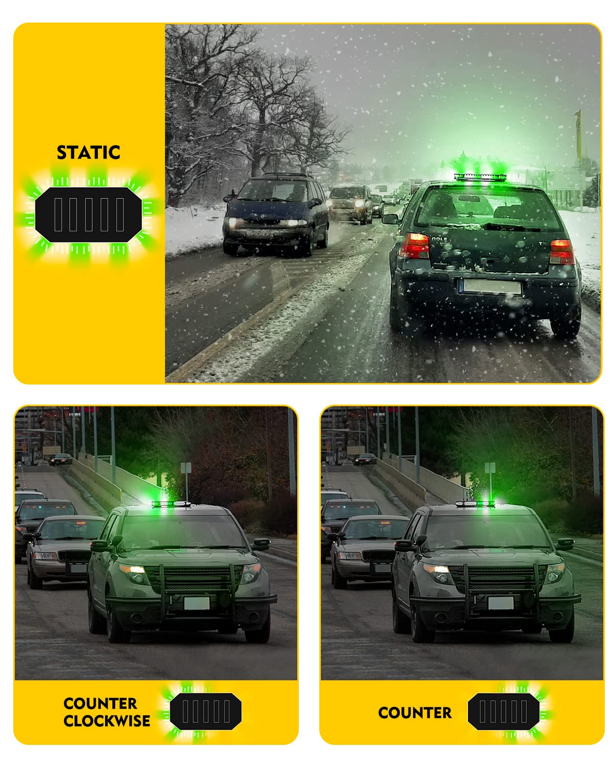 Snapklik.com : LUMENIX 42 LED Roof Top Strobe Beacon Light Bar Hazard ...
