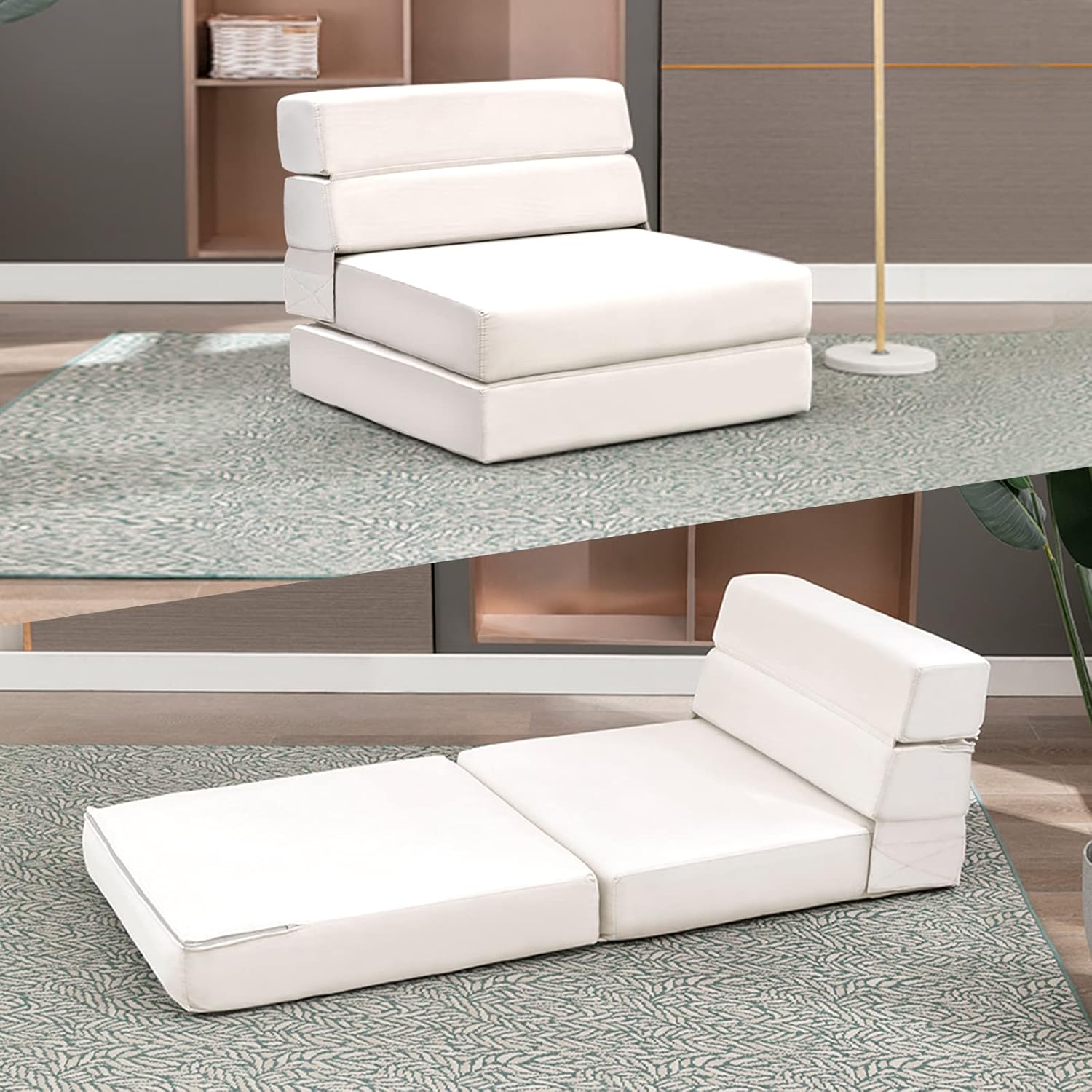 Mjkone Sofá cama futón plegable sofá convertible de tamaño matrimonial ...