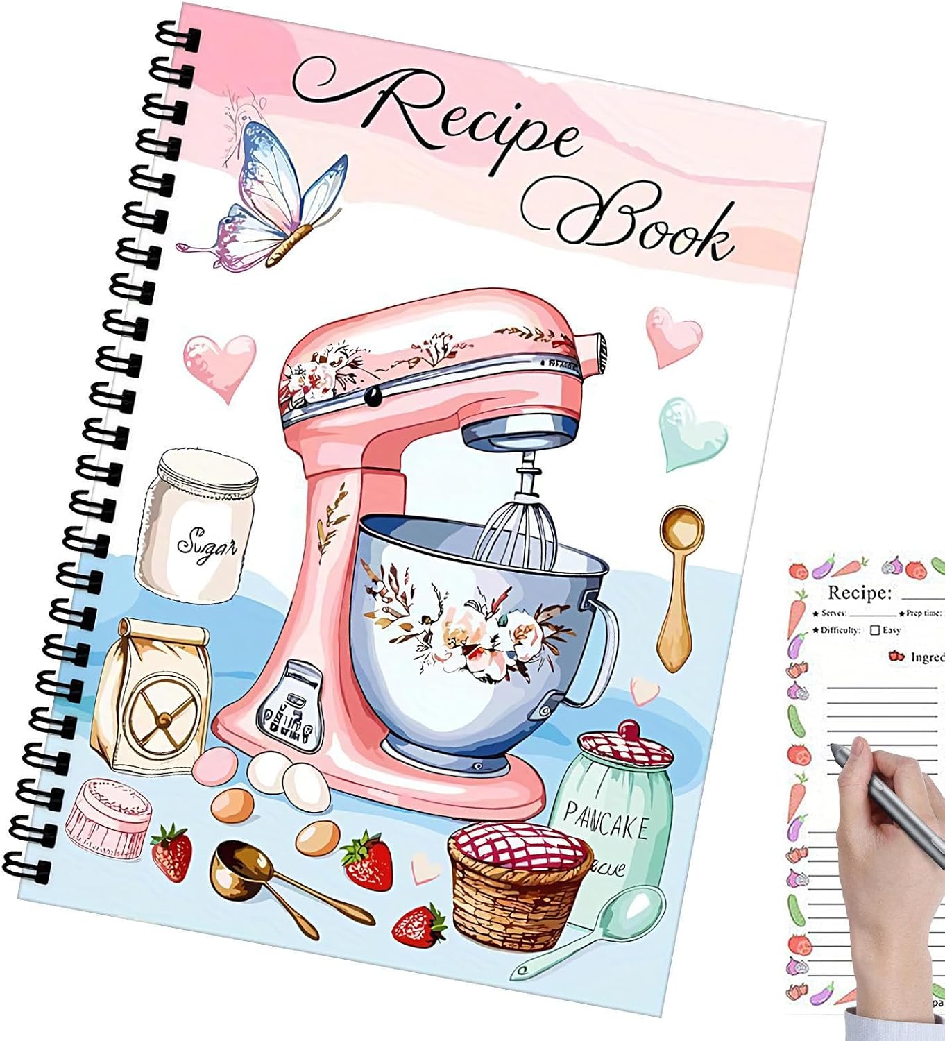 driattie Blank Cookbook, 100 Sheets Spiral Recipe Book, Spiral Cookbook ...