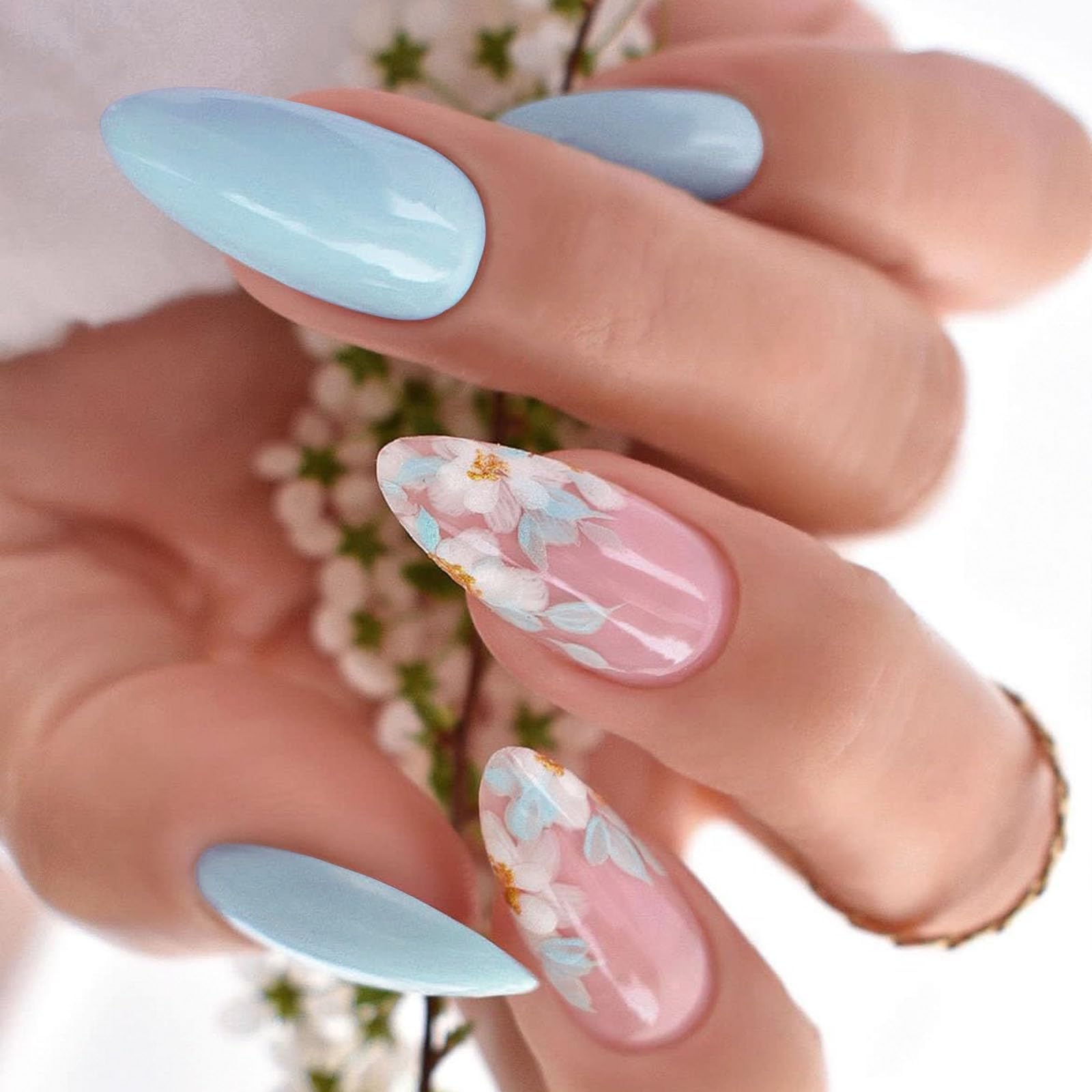 Amazon.com: RikView Short Fake Nails Fall Press on Nails Pink Nails ...