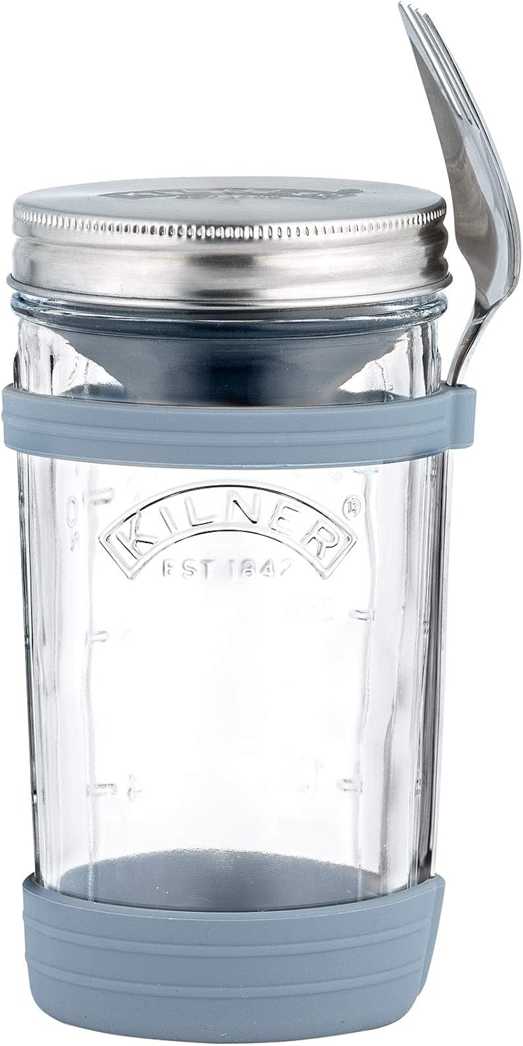 Kilner All In One Food To Go Jar Set, 500 ml Capacity, Clear: Storage ...