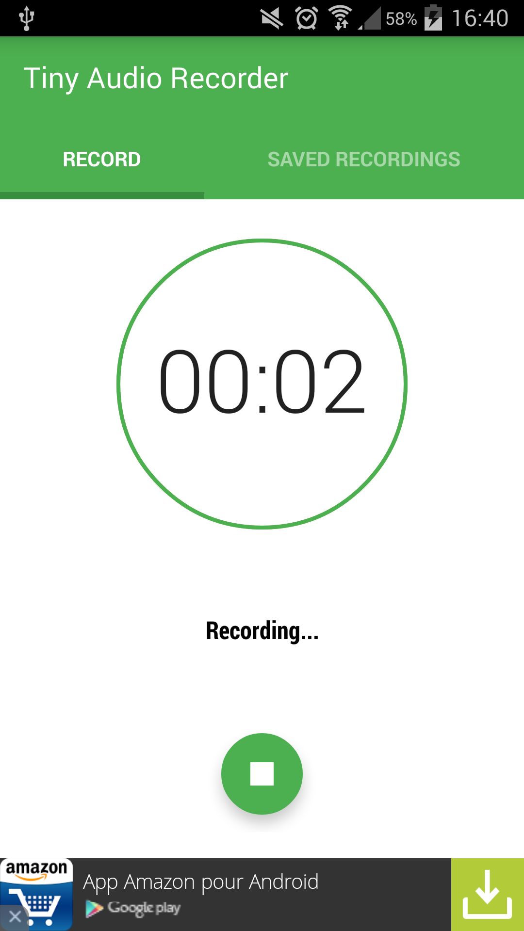 Tiny Audio Recorder - App on Amazon Appstore