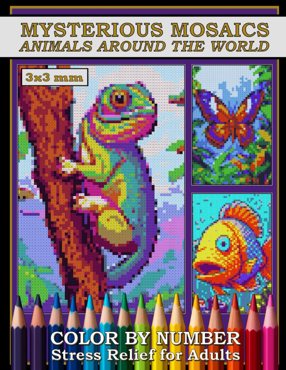Amazon.com: Mysterious Mosaics Animals Around the World: Color by ...