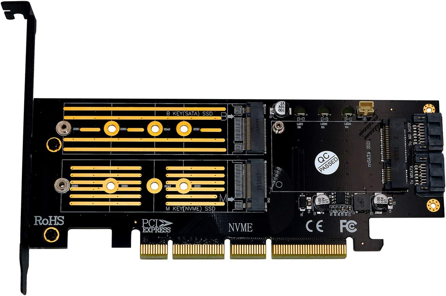 Amazon.com: Dual M.2 SSD NVME (m Key) or SATA (b Key) to PCI-e 3.0 x 4 ...