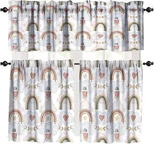 Amazon.com: Rainbow Valances Curtains for Bedroom Rod Pocket Girls Boho ...