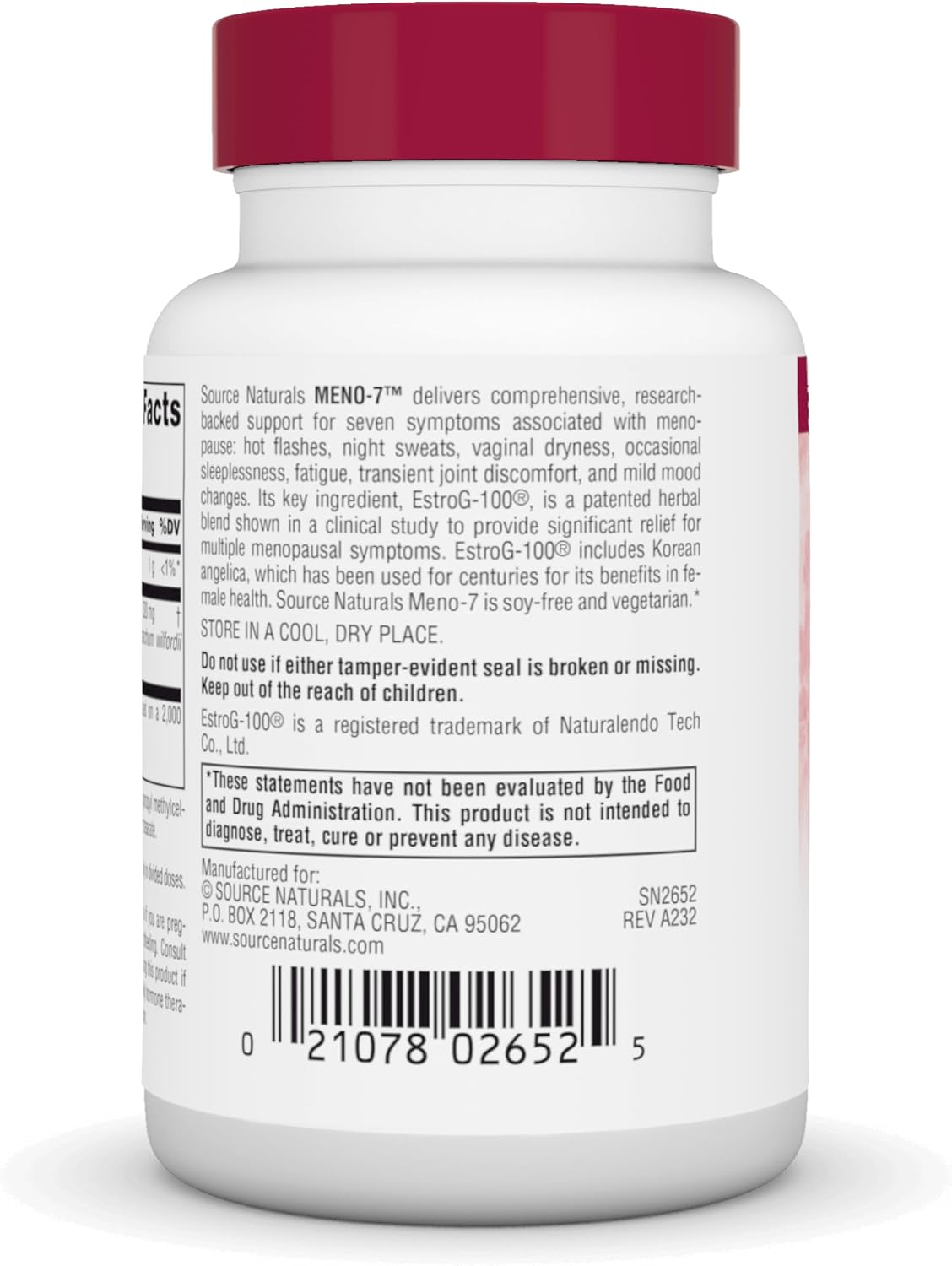 SOURCE NATURALS Meno-7 cápsulas vegetales, 60 unidades – Yaxa Colombia