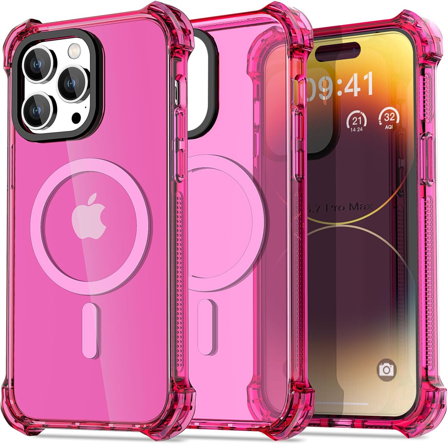 Amazon.com: ORIbox for iPhone 14 Pro Max Case Clear,with 4 Corners ...