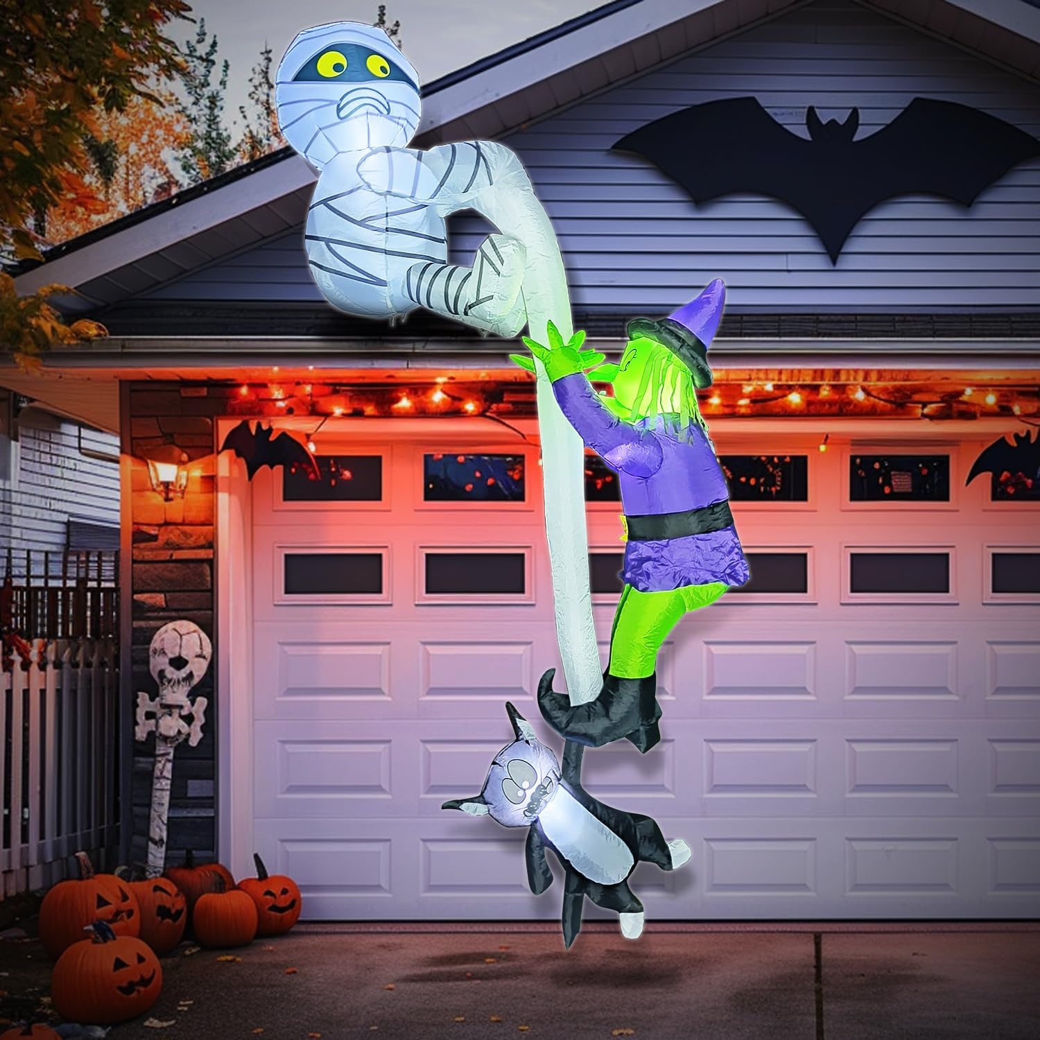 Amazon.com: 8FT Halloween Inflatables Roof Decorations, Mummy Holding ...