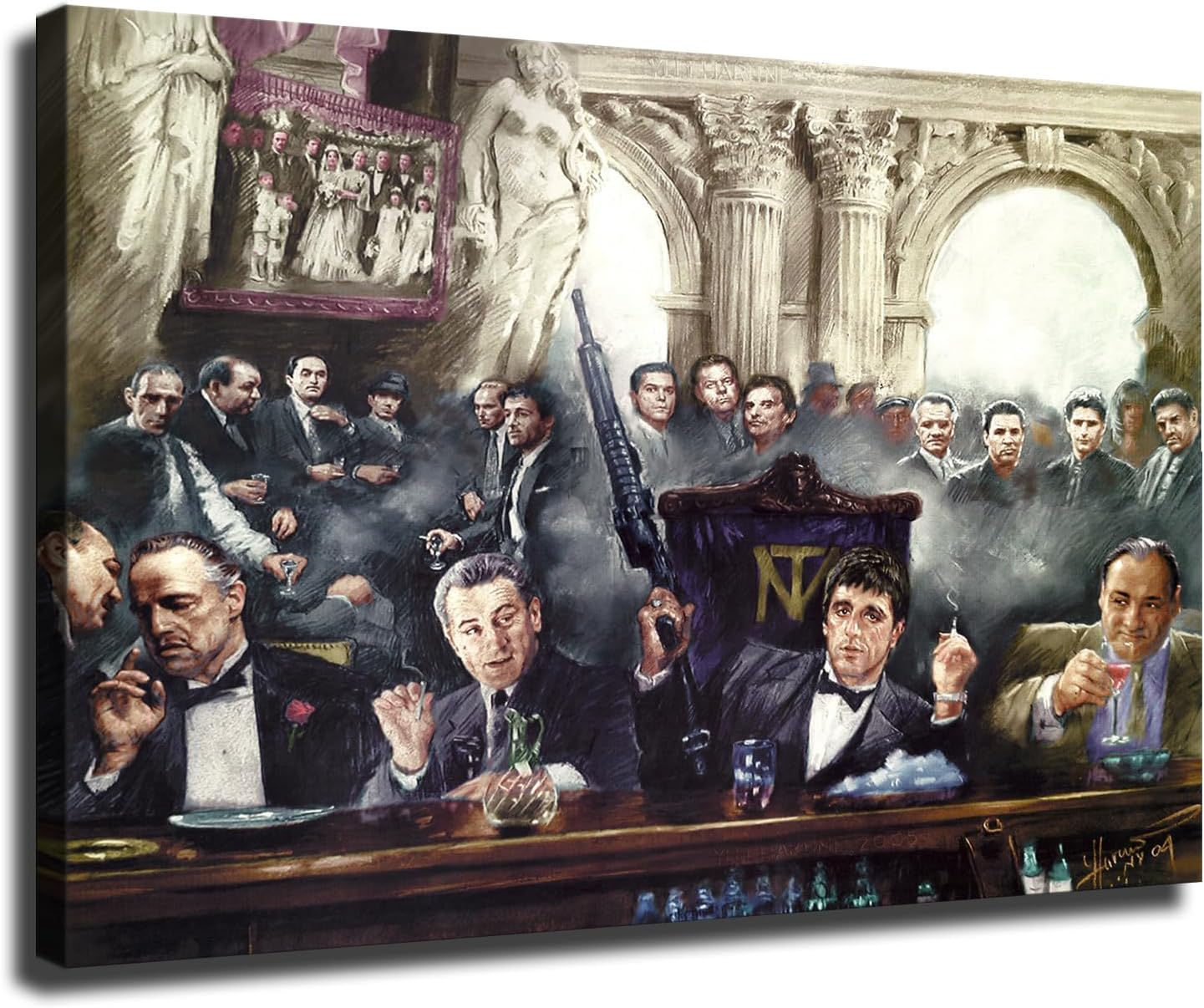 Amazon.com: Mafia Wall Art Decorative Framed Print Poster Canvas Print ...