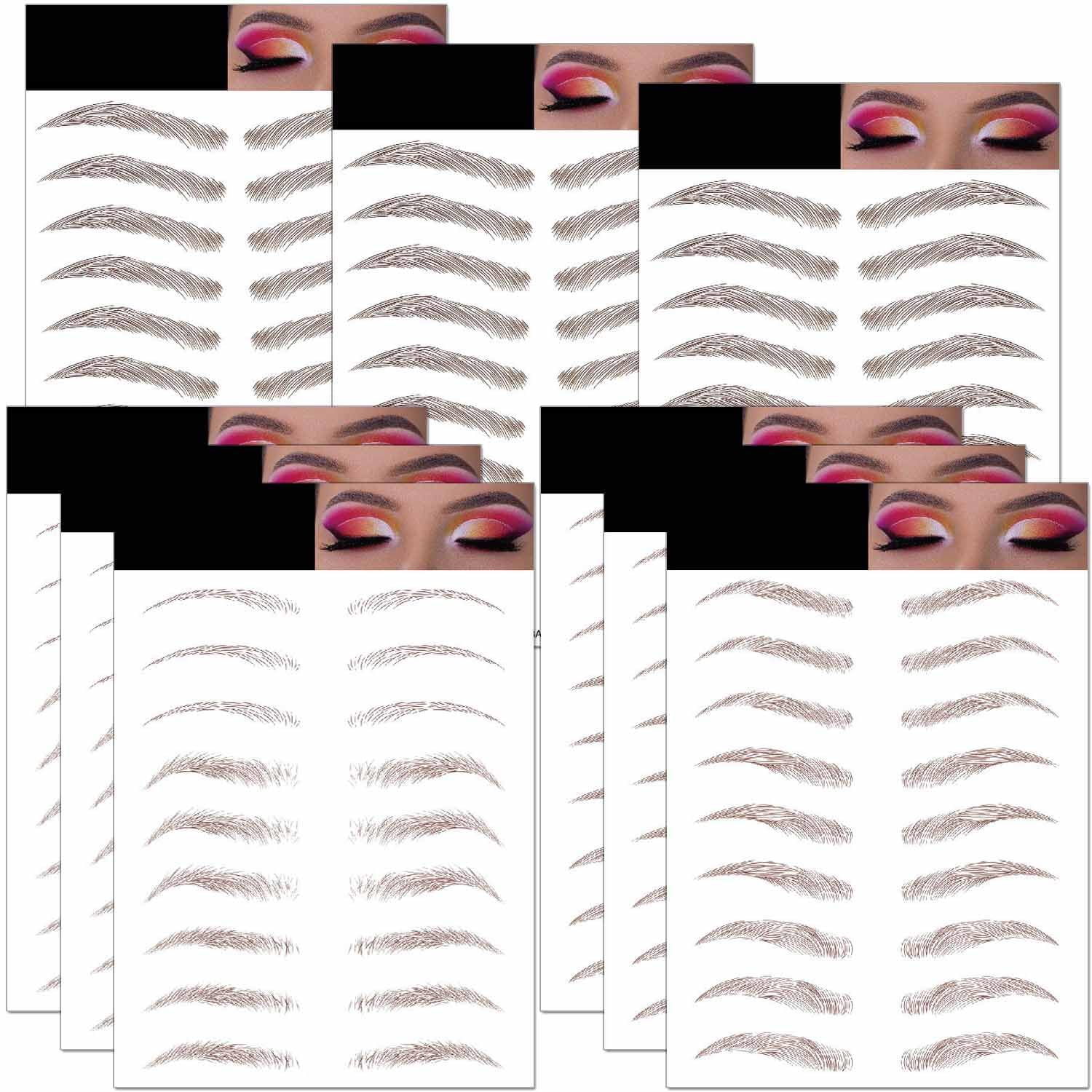 Amazon.com : Eyebrow Tattoo 9 Sheets, 81 Pairs Eyebrow Tattoo Sticker ...