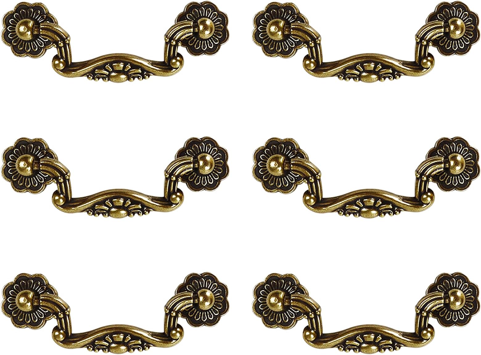 Plain Cast Brass Swan Neck Drawer Bail Pull Handle | Centers: 3 1/2 ...