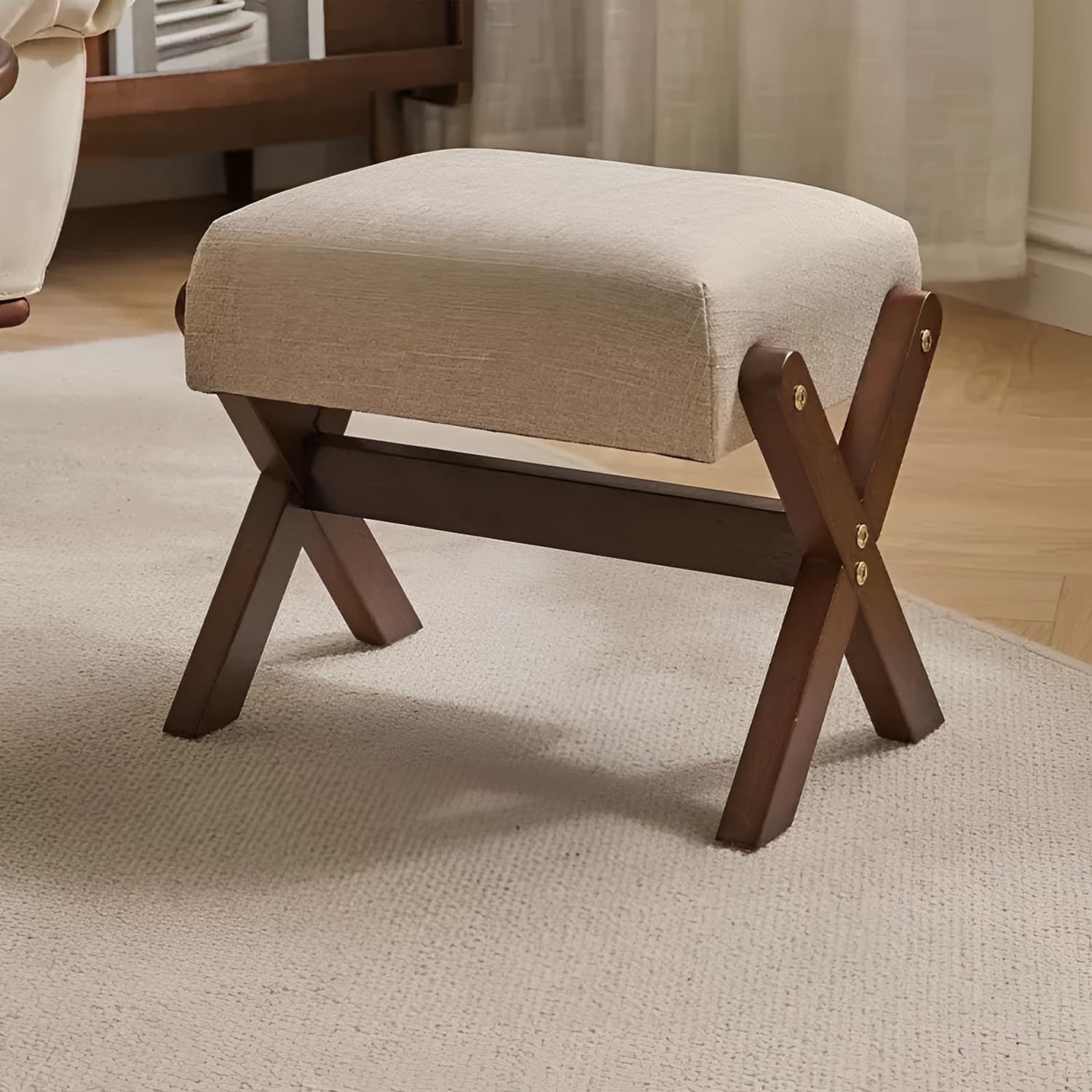 Amazon.com: Yagizaai Footstool Ottoman, Small Wood Foot Stool for Sofa ...