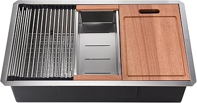 12 Inch Undermount Bar Sink Workstation, BoomHoze 12 x 15 Stainless ...