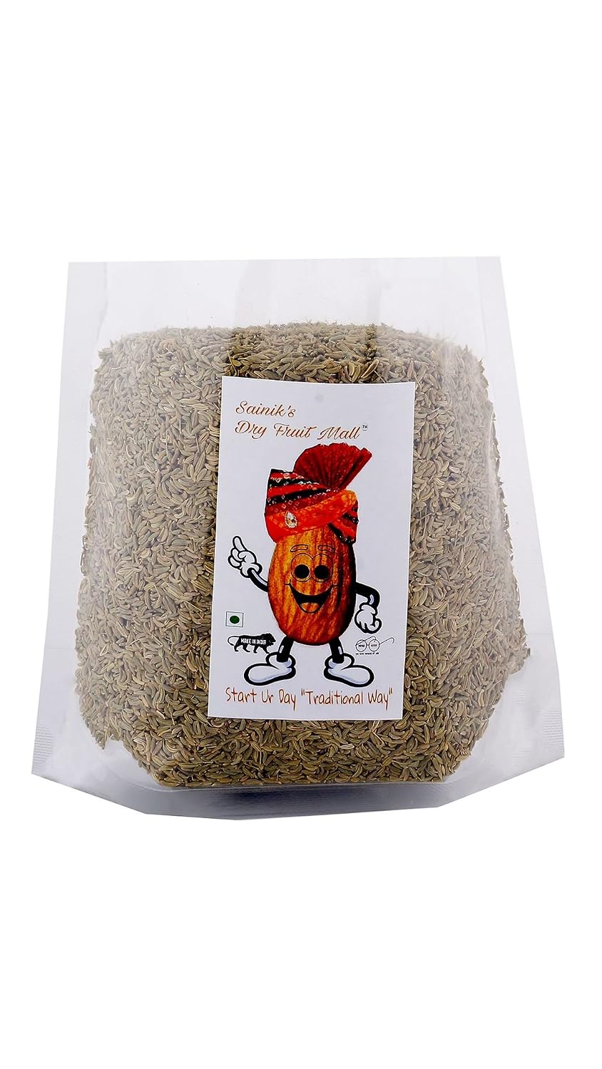 Sainik's Dry Fruit Mall Barik Green Saunf/Fennel Seeds- 1 kg : Amazon ...