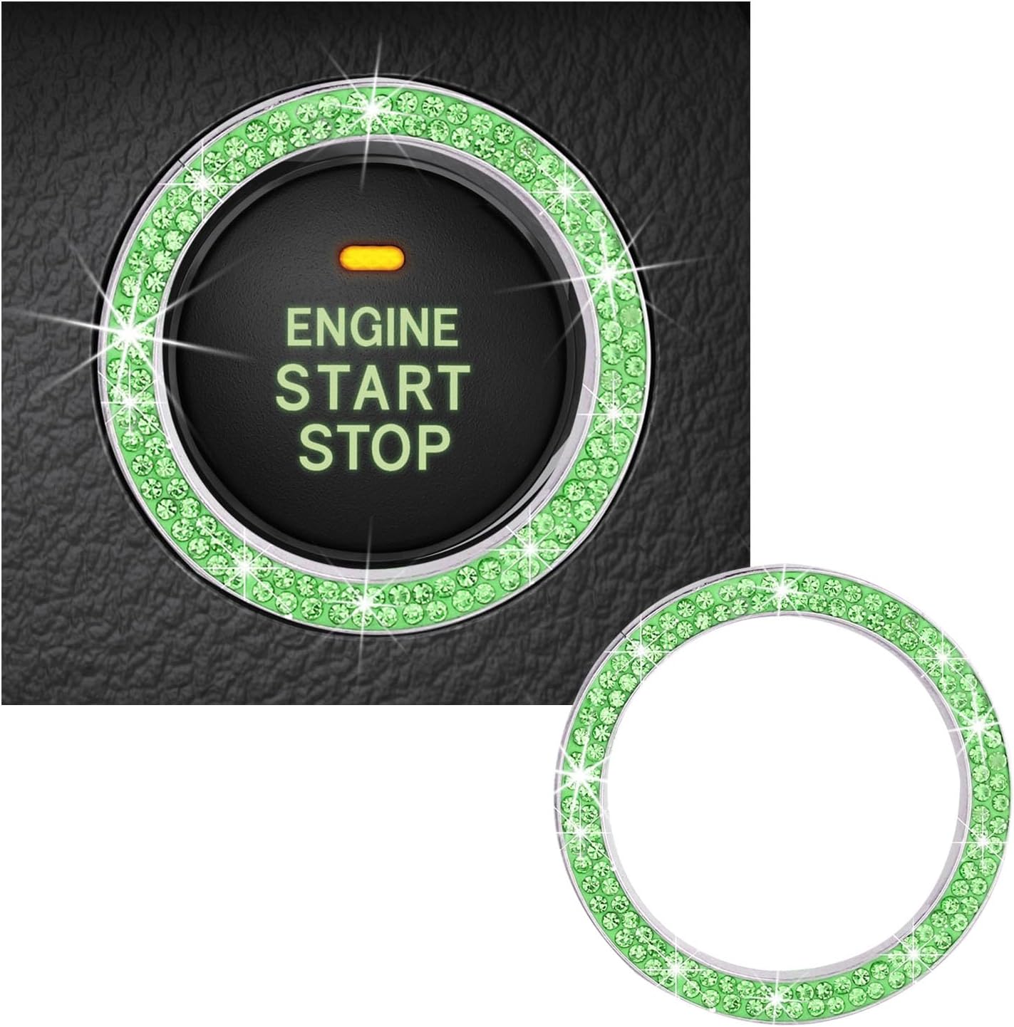 Amazon.com: Kewucn Bling Crystal Double Rhinestone Car Engine Start ...