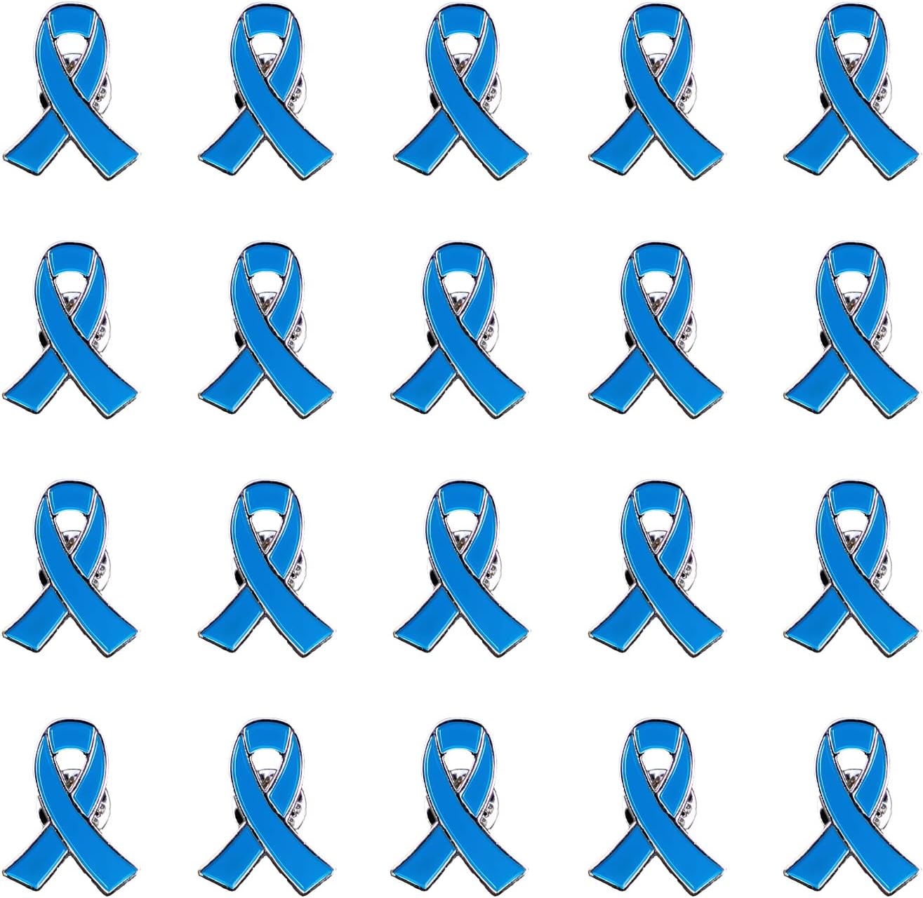 Amazon.com: Blue Ribbon Pin 20 Pcs Colon Cancer Prostate Cancer ...