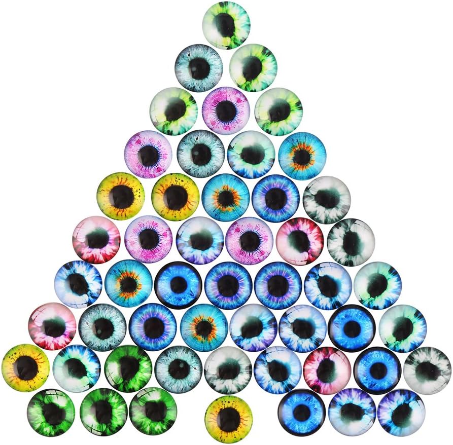 Amazon.com: DECORA 48pcs 20mm Assorted Design Glass Eyes for Handcraft ...