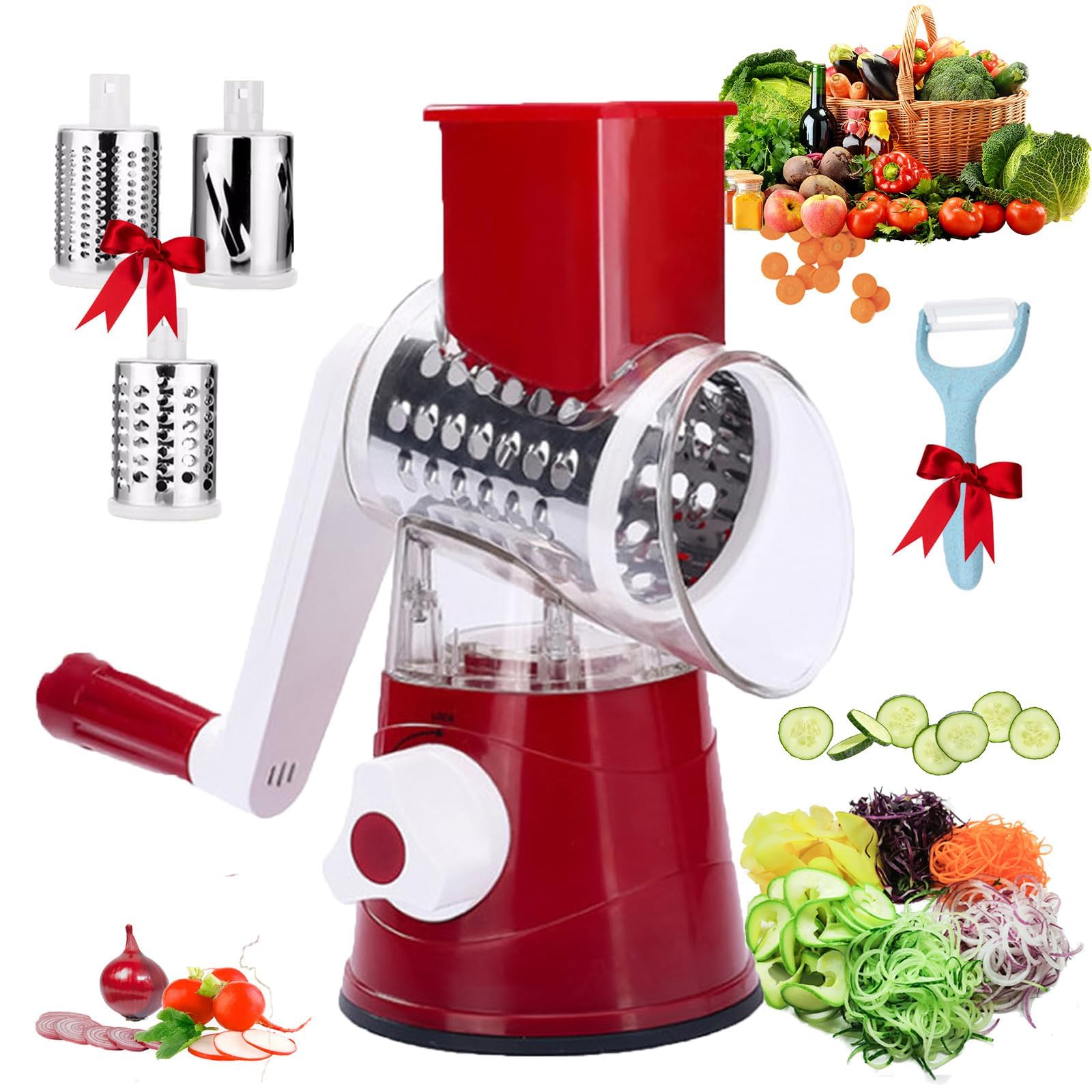 Amazon.com: Rotary Cheese Grater, Multi-Purpose Vegetable Grater ...