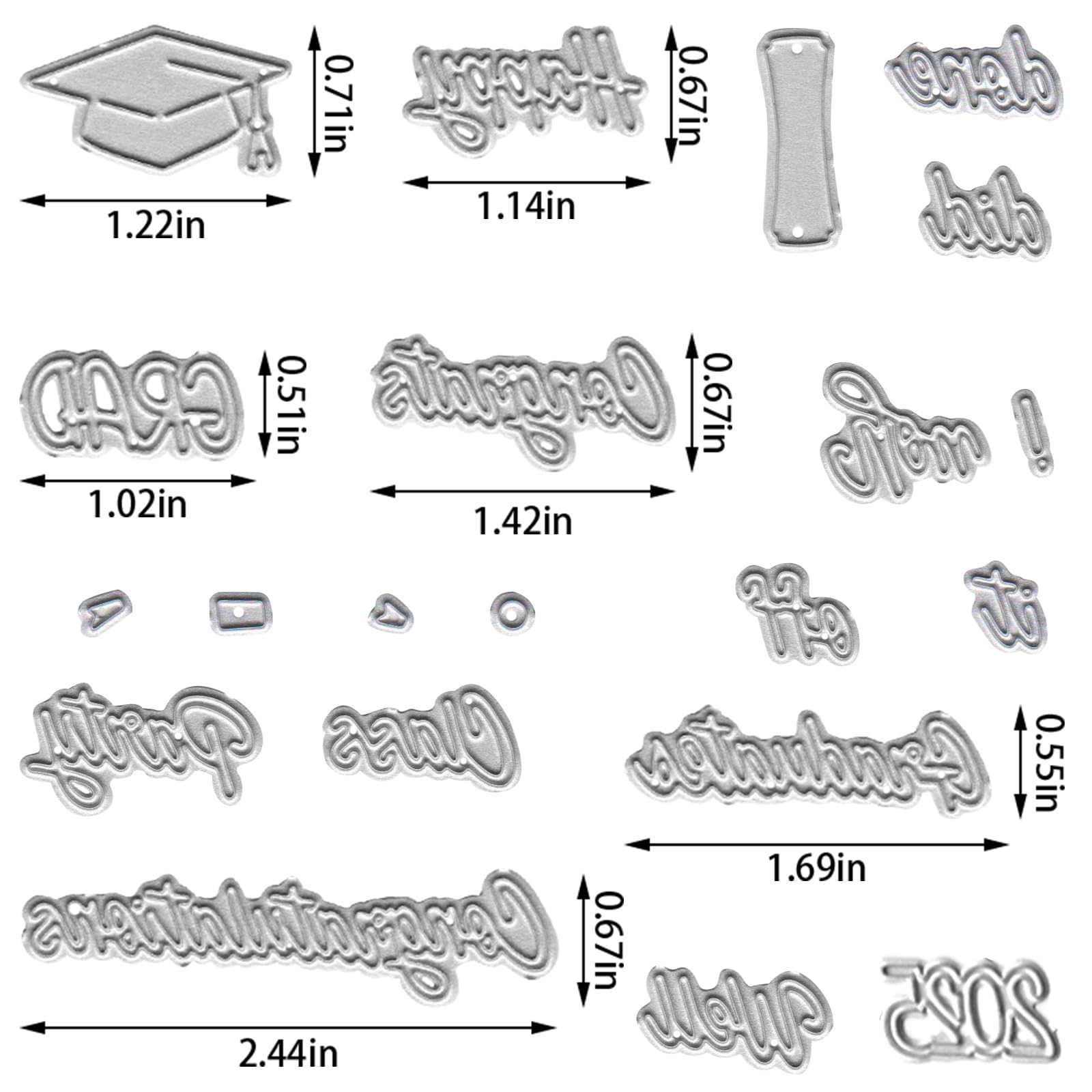 Snapklik.com : 14pcs Graduation Words Die Cuts For Card Making, 2025 ...