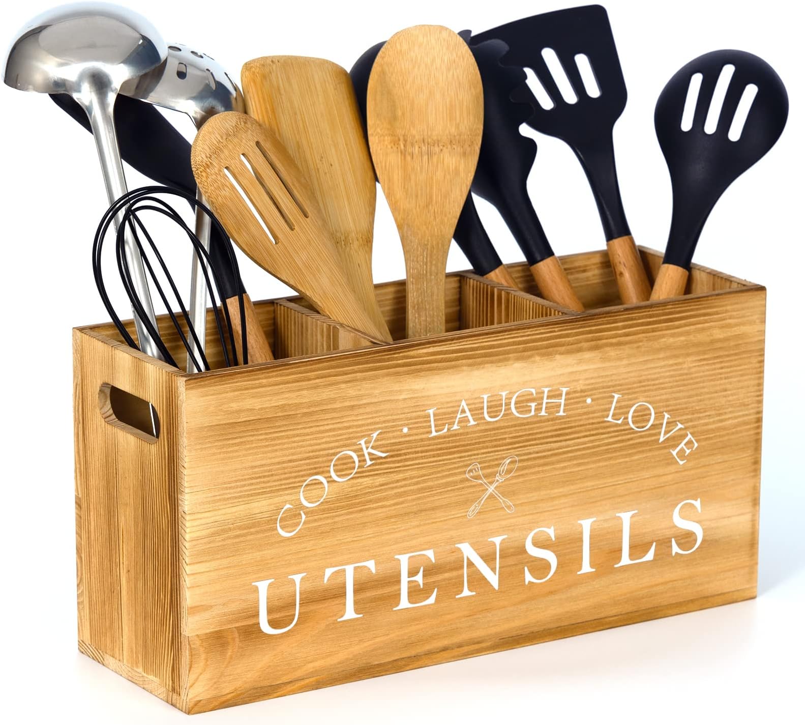 Amazon.com: ANJIDADAY Kitchen Utensil Holder, Extra Large Farmhouse ...