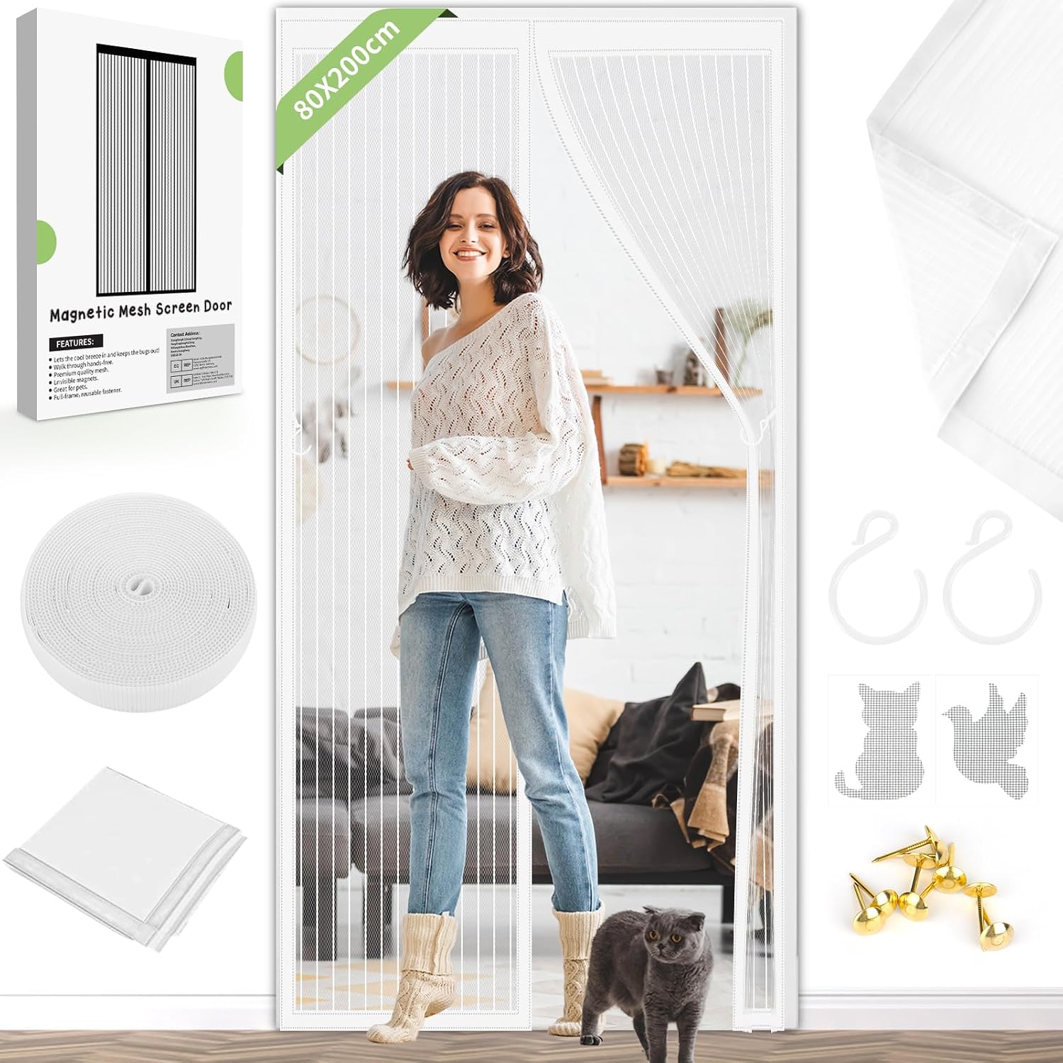 Magnetic Fly Screen Door Curtain - Fly Curtains 80X200cm for Doors with ...
