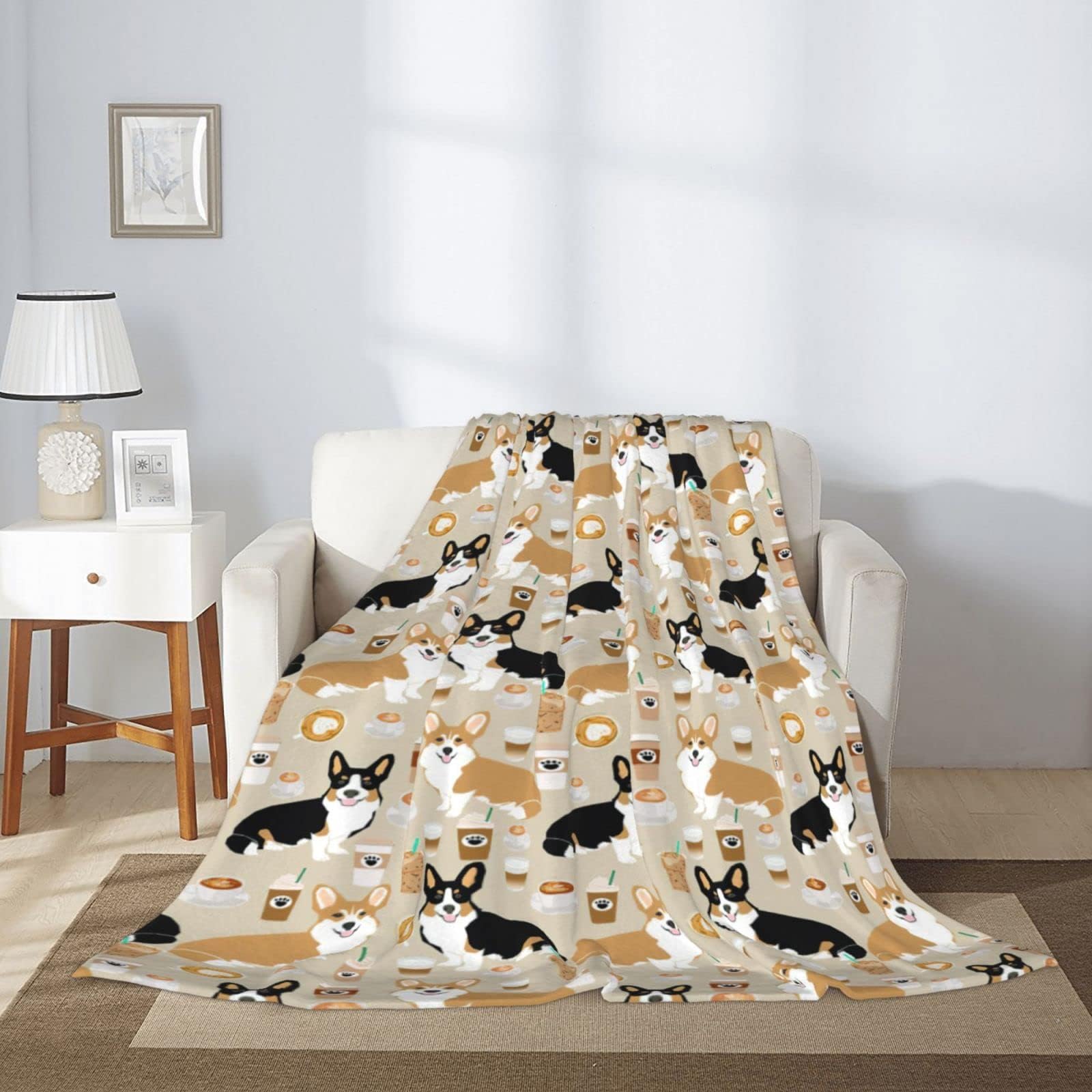 Amazon.com: Corgi Blanket Cute Comfort Warm Corgi Throw Blanket Soft ...
