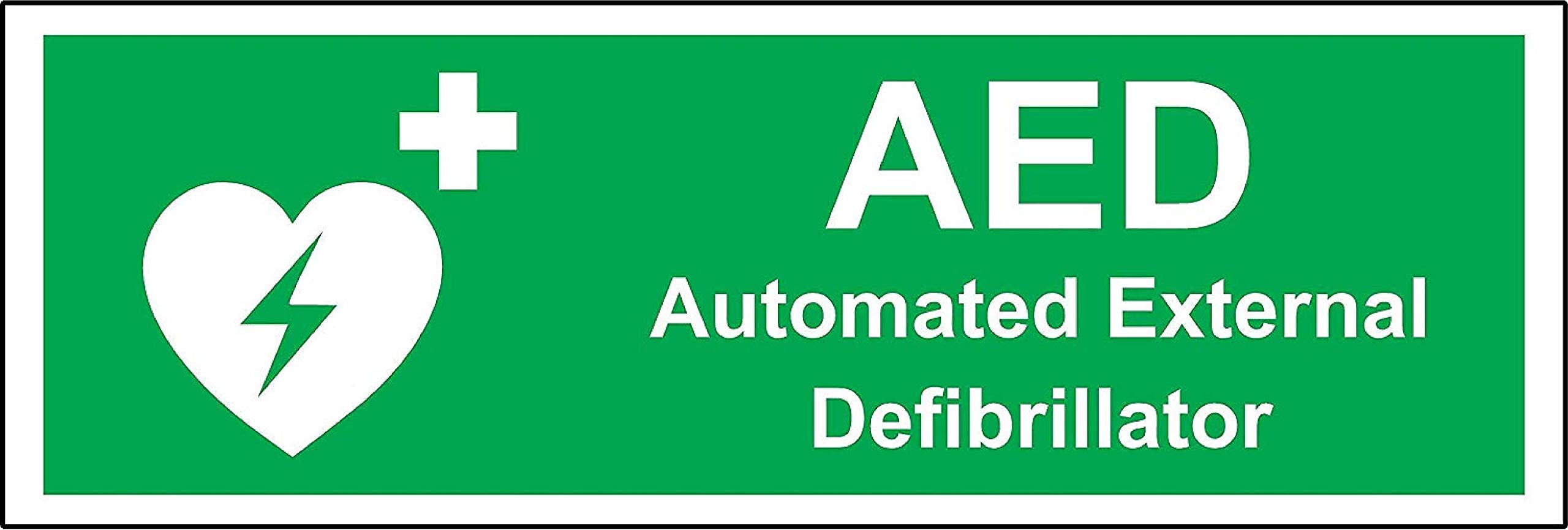 AED Automated Emergency Defibrillator safety sign - Self adhesive ...