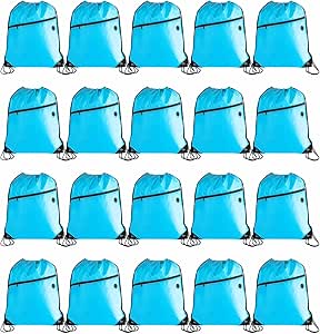 Amazon.com | Lightweight Drawstring Backpack with 2 Compartments, Zip ...