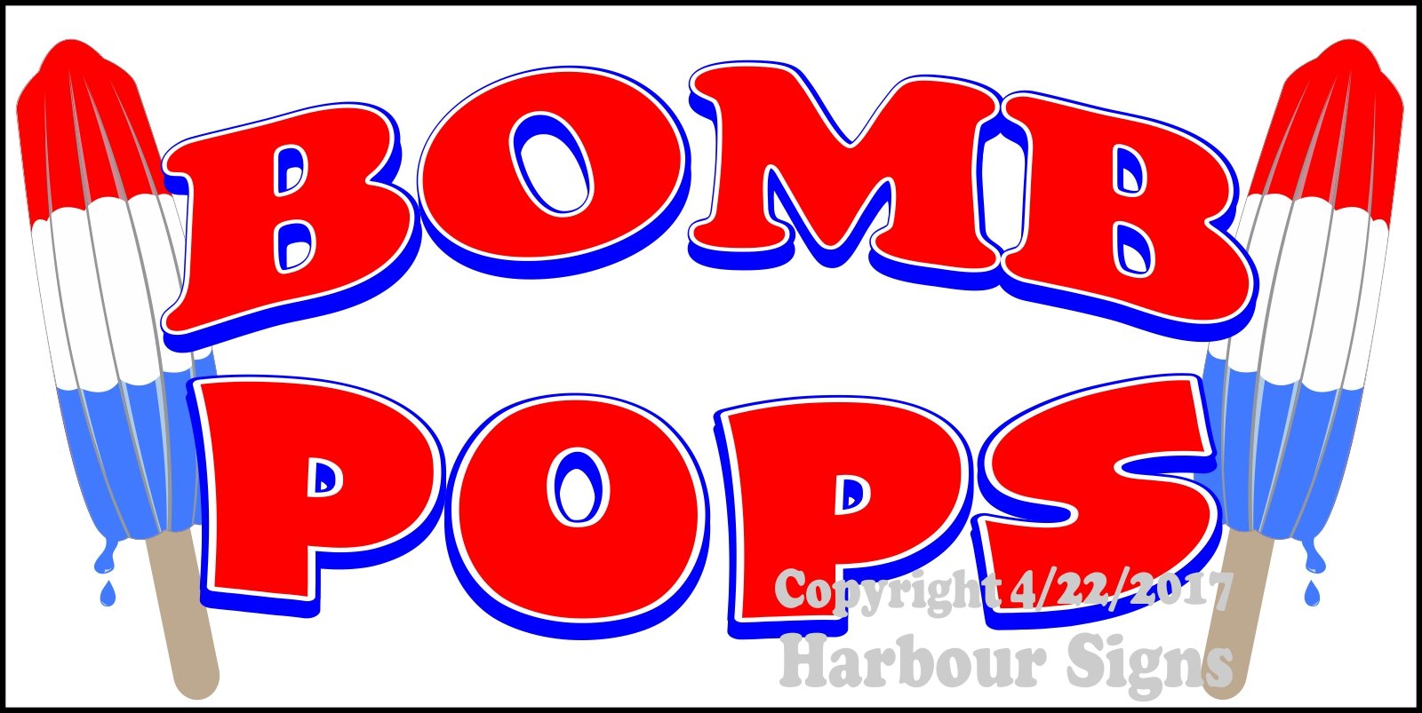 Buy DECAL Bomb Pop Ice Cream for Food Truck Restaurant Concession ...