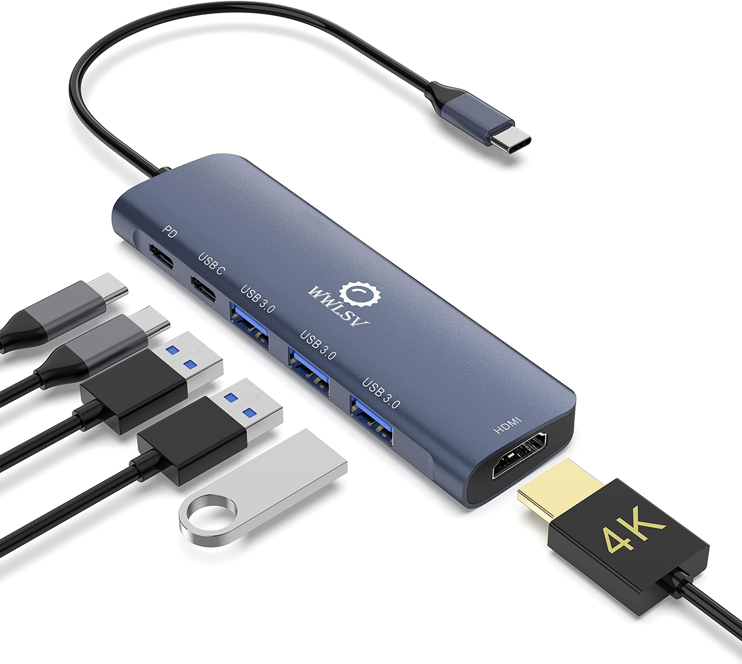 Amazon.com: LENTION USB C Hub with 100W Charging, 4K HDMI, Dual Card ...