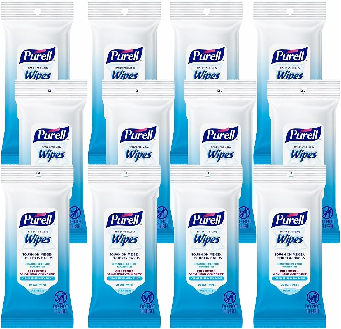 Amazon.com: PURELL Hand Sanitizing Wipes, Clean Refreshing Scent, 20 ...