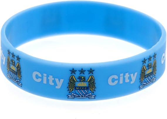Manchester City Rubber Crest Single Wristband : Amazon.co.uk: Sports ...