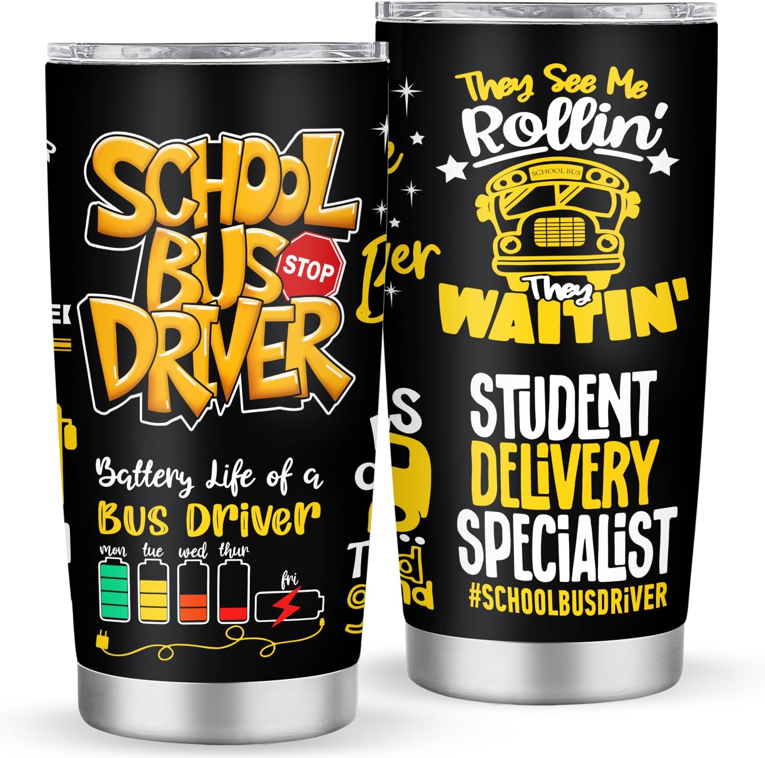 Amazon.com | Tioncy 3 Pcs School Bus Driver Appreciation Gifts 20 oz ...