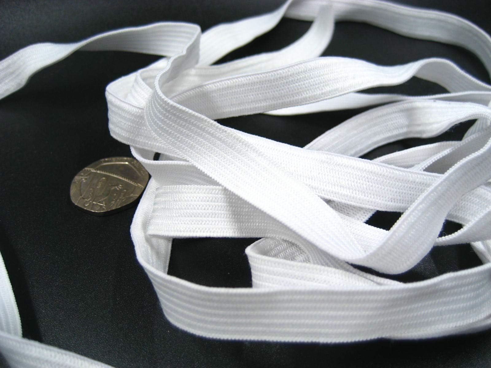 Flat Elastic for Sewing, 10mm 1cm, White Elastic : Amazon.co.uk: Sports ...