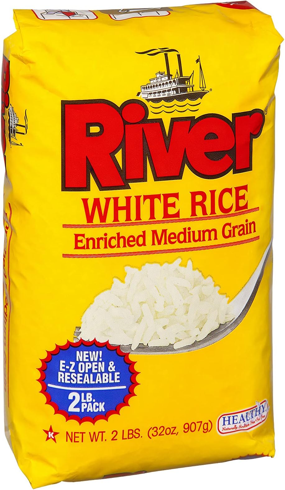Amazon.com : RIVER White Rice - Enriched Medium Grain NET WT. 2 LBS (32 ...