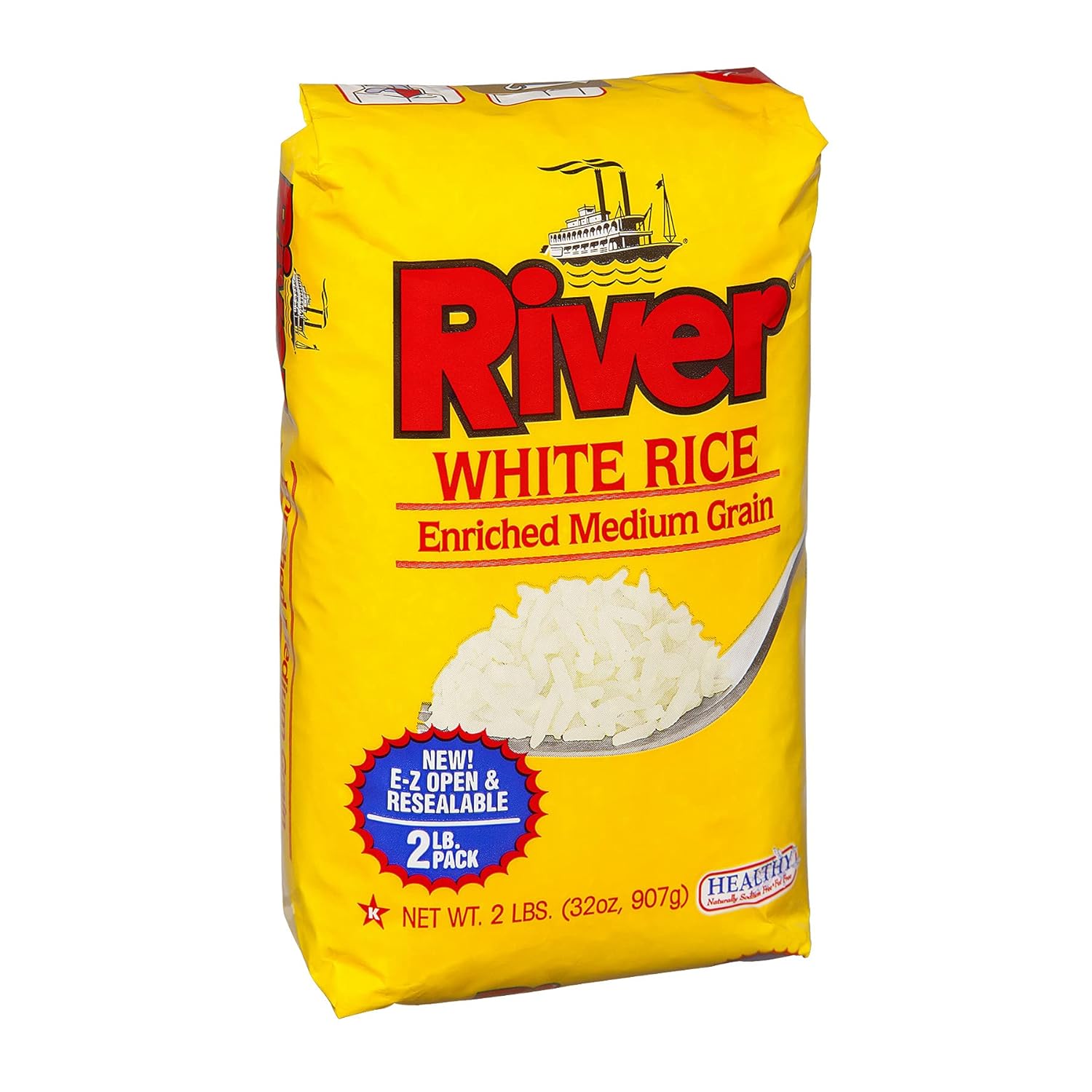 Amazon.com : RIVER White Rice - Enriched Medium Grain NET WT. 2 LBS (32 ...