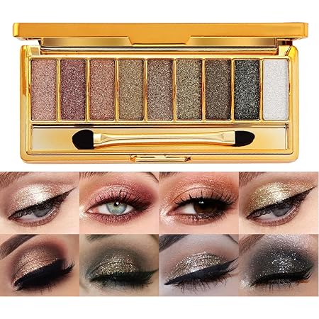 Amazon.com : Glitter Eyeshadow Palette,10 Colors Sparkle Shimmer Eye ...