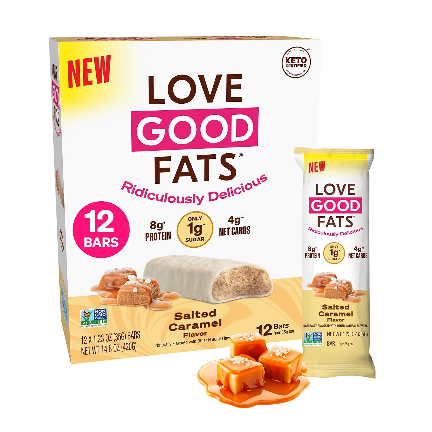 Amazon.com : Love Good Fats Keto Bars, Truffle Salted Caramel - Plant ...