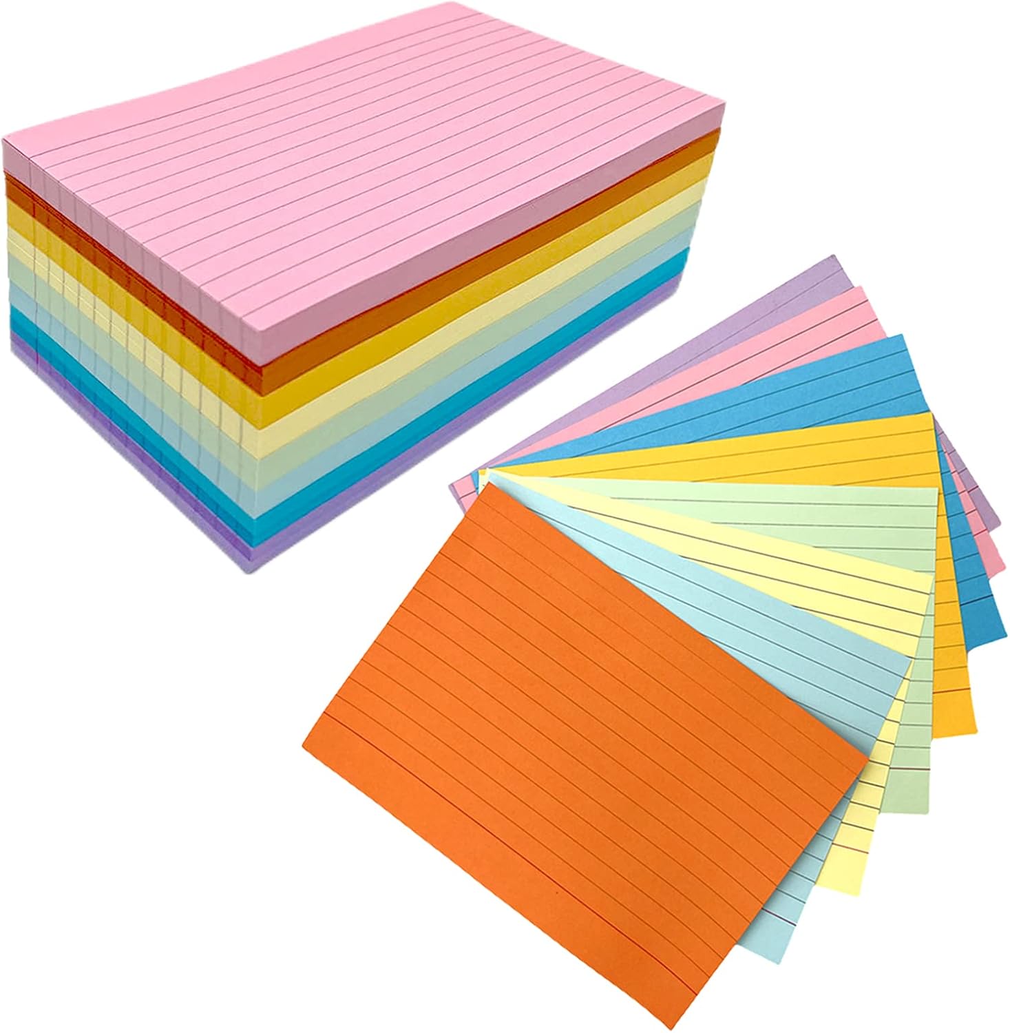 A6 Flash Cards 400Pcs Revision Cards Assorted Colours Index Crads ...
