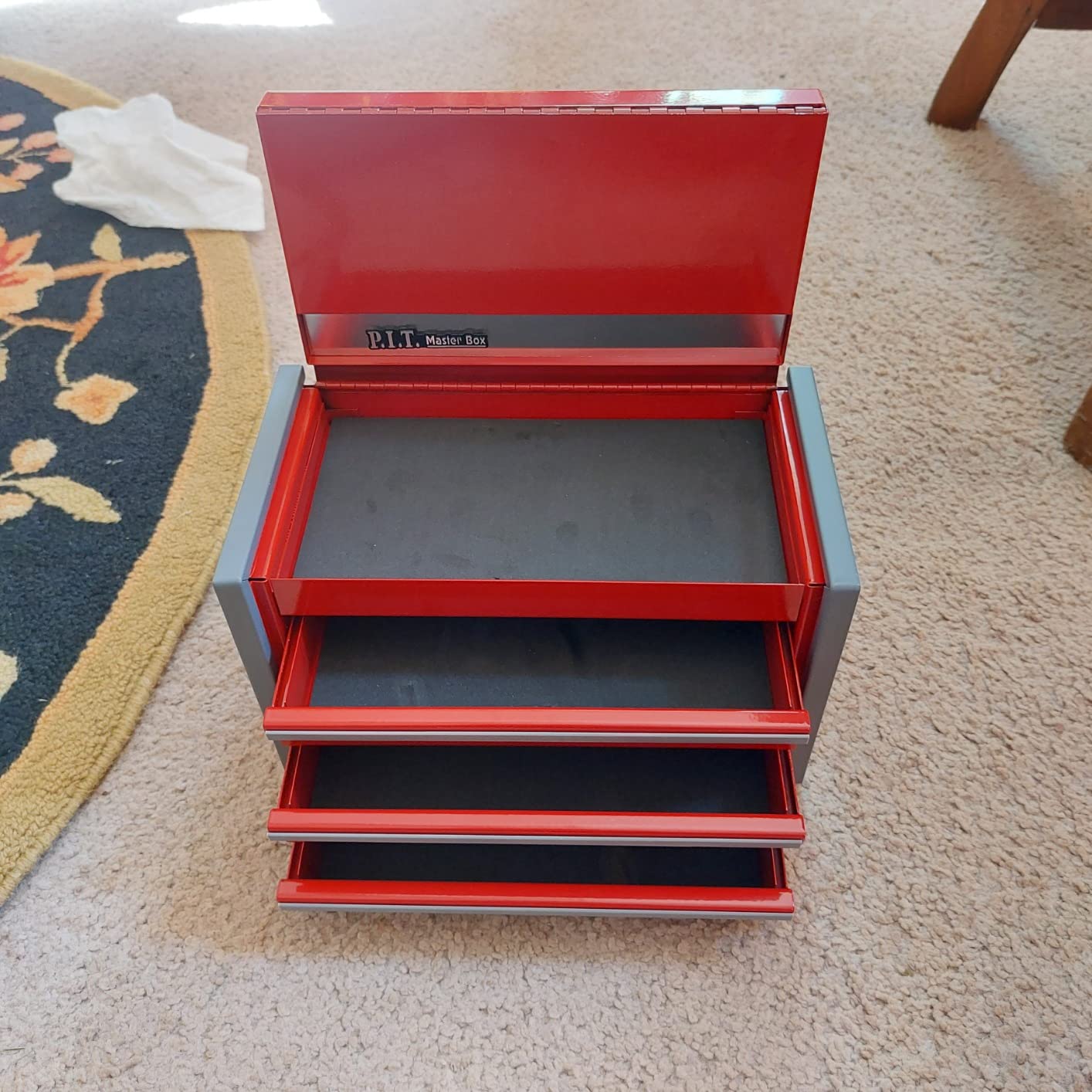 $9/mo - Finance P.I.T. Mini White Tool Box, Portable 3 Drawer Steel ...