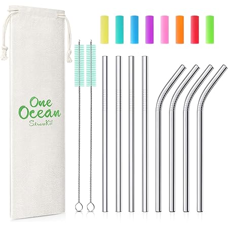 Amazon.com: Short Metal Straws For Kids, Small Straws For Cocktails ...