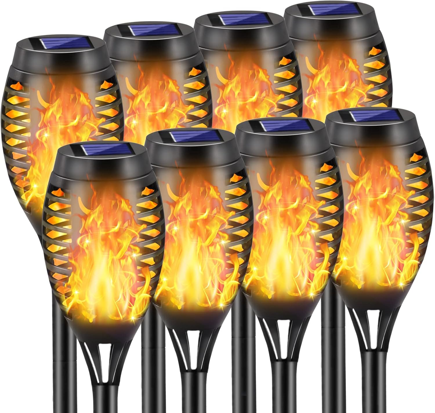 COCOMOX Solar Torch Lights Outdoor, 8 Pack Solar Torch Lights with ...