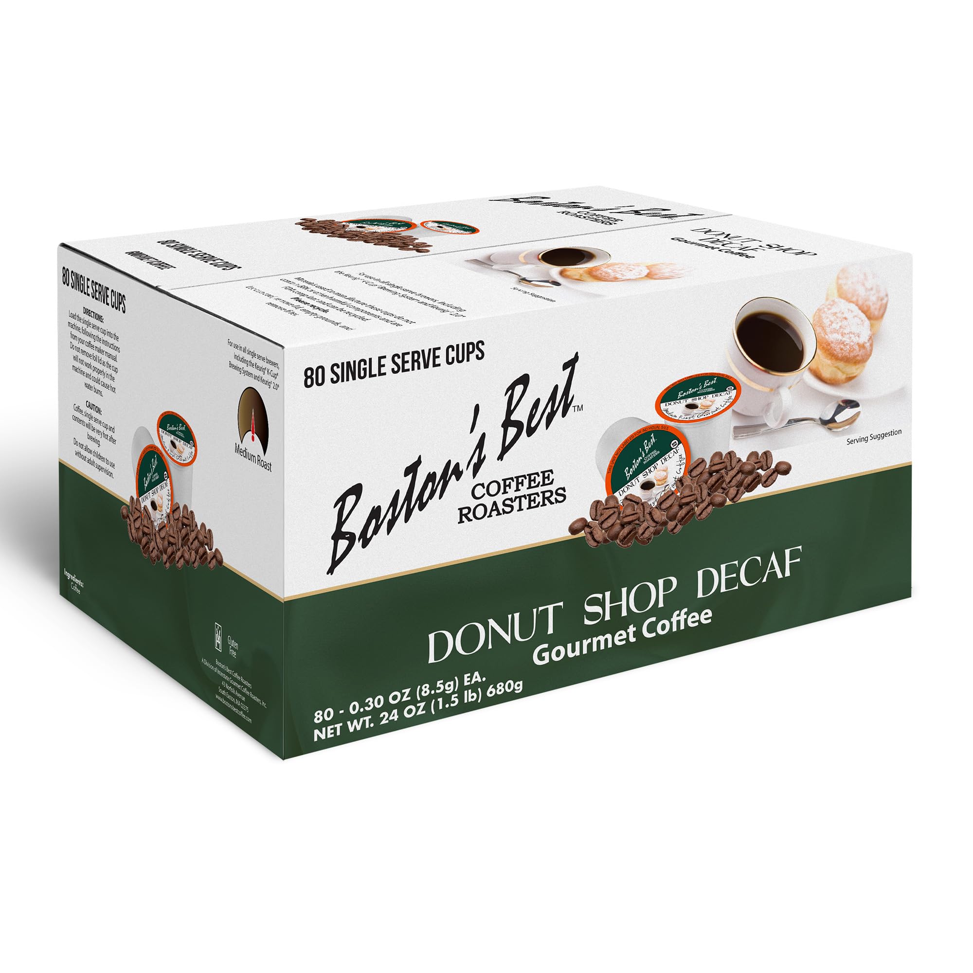 Amazon.com: Boston’s Best Coffee - Hearty Donut Shop Decaf Medium Roast ...
