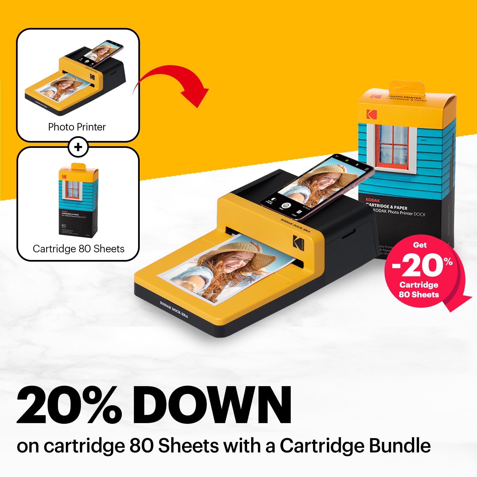 Snapklik.com : KODAK Dock ERA Plus 4PASS Instant Portable Photo Printer