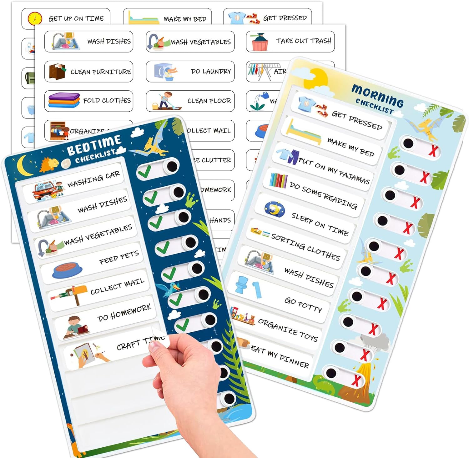 Chore Chart for Kids Interactive Morning Bedtime Macao | Ubuy