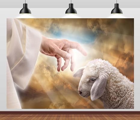 Amazon.com : CORFOTO 7x5ft Fabric God Reaching Out to Lost Sheep ...