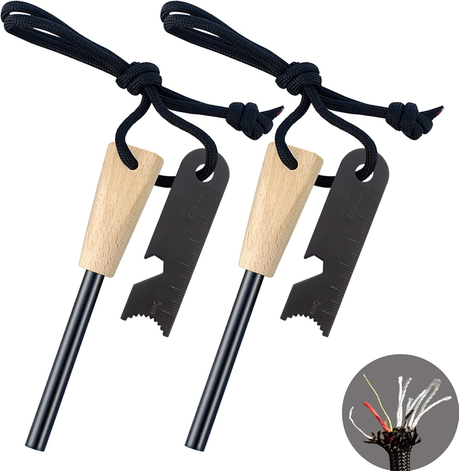 Amazon.com : Fire Starter-2 Packs, Traditional Magnesium Ferro Rod ...