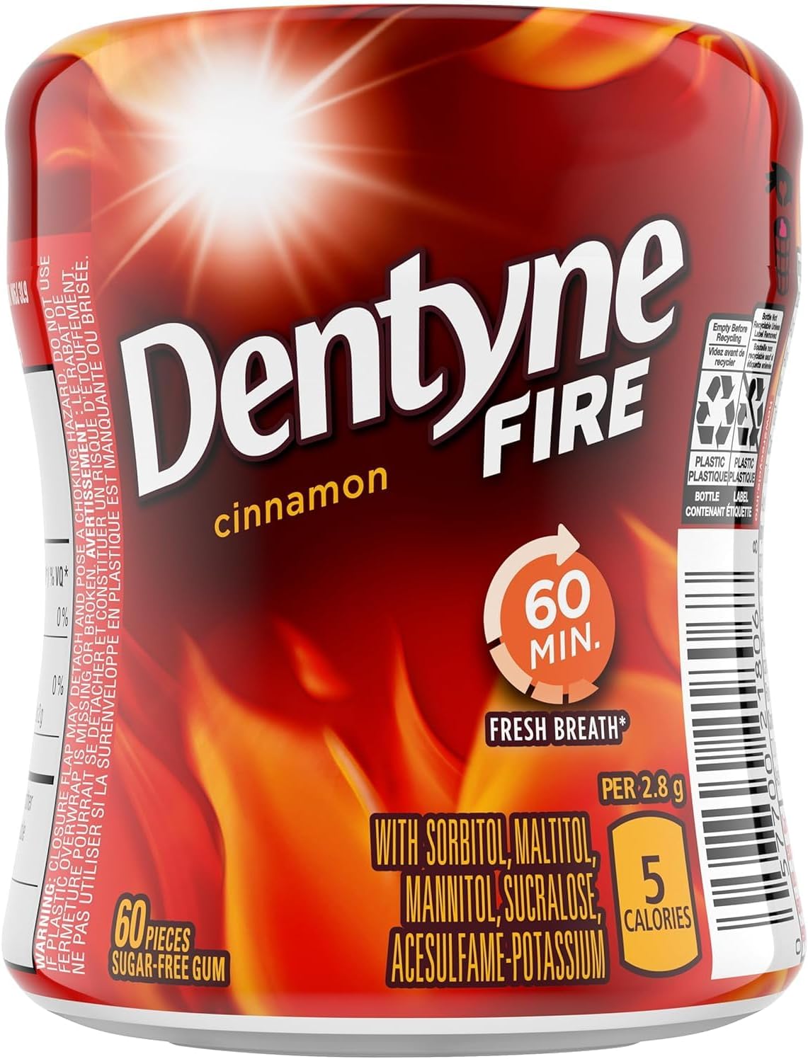 DENTYNE FIRE CINNAMON BTLS 60PC 4X6 : Amazon.ca: Grocery & Gourmet Food